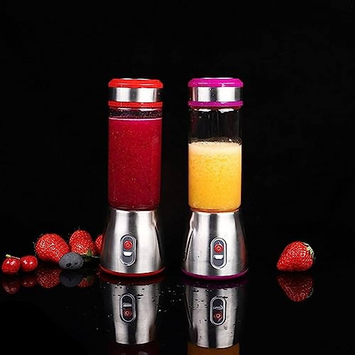 Blender Smoothie Maker Personal Electric Fruit Mixer with 6 Stainless Steel Blades for Superb Mixing USB Juice Blender Portable Juicer Cup for Ice, Frappe, Fruits and Vegetables BPA Free 380Ml (Color