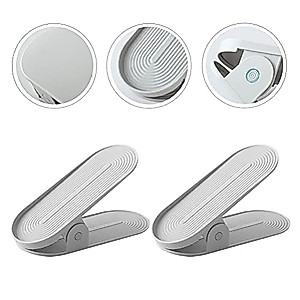 Cabilock Sneaker Rack 2pcs Shoe Slots Adjustable Height Shoe Stacker Shoe Organizer Shoes Storage Holder Display Rack with Double Decker for Closet Shoe Holder Rack Space Saver Grey Sneaker Shelf