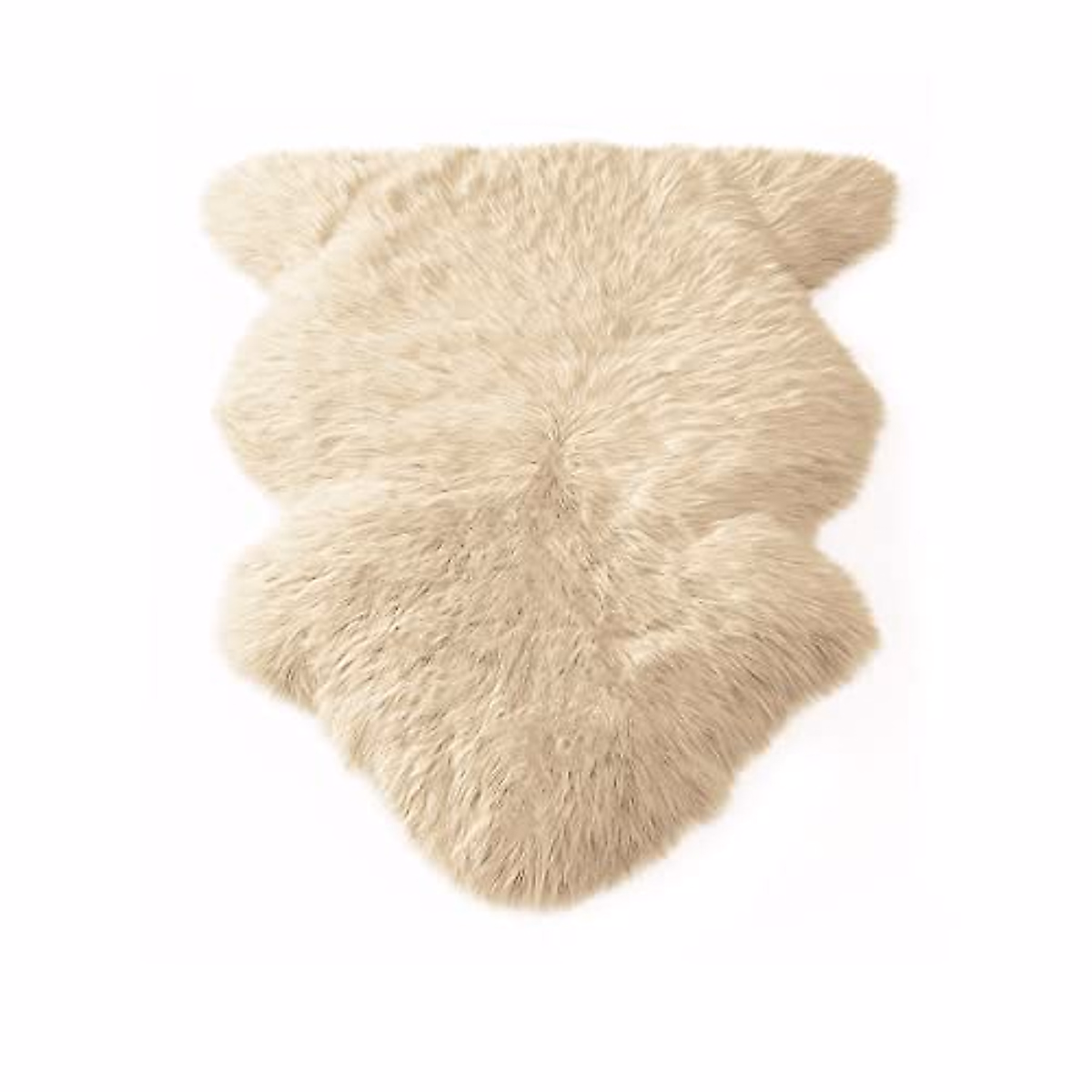 Real Sheepskin Area Rug - Single Pelt Sheep Skin Fur 2x3 Rug (Ivory White)