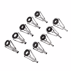 PATIKIL 1.6-3.6mm Tube Dia Fishing Rod Tips Repair Kit, 10 Pack Iron Ring Guide for Saltwater Freshwater Fishing, Silver Tone