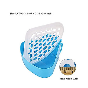 Pet Small Rat Toilet, Square Potty Trainer Corner Litter Bedding Box Pet Pan for Small Animal/Rabbit/Guinea Pig/galesaur/Ferret (Triangle)
