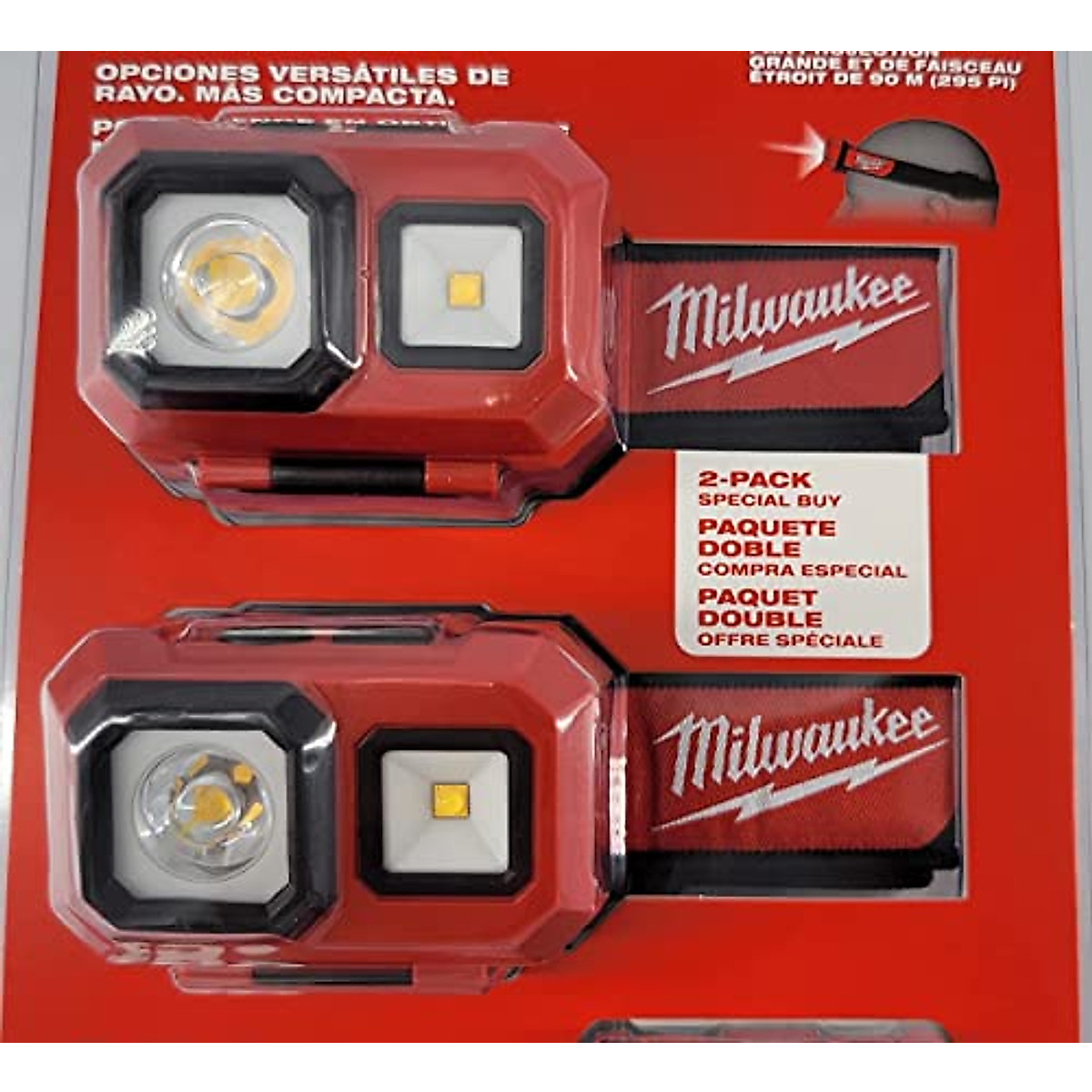 Milwaukee 450 Lumens LED Spot/Flood Headlamp (2-Pack)