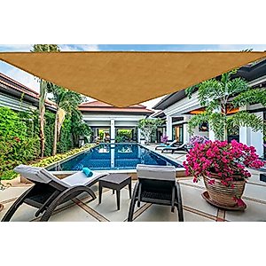 Gold Armour Sun Shade Sails, Triangle 8'x8'x8' Canopy 185GSM UV Block Shade Sail, Patio Furniture & Accessories for Lawn Garden Deck Backyard Outdoor Activities, Sand