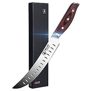 WALLOP Butcher's Breaking Knife - 8 inch Butcher Knife Scimitar Knife Meat Slicing Knife, German HC Stainless Steel with Full Tang Pakkawood Handle - Jane Series with Gift Box