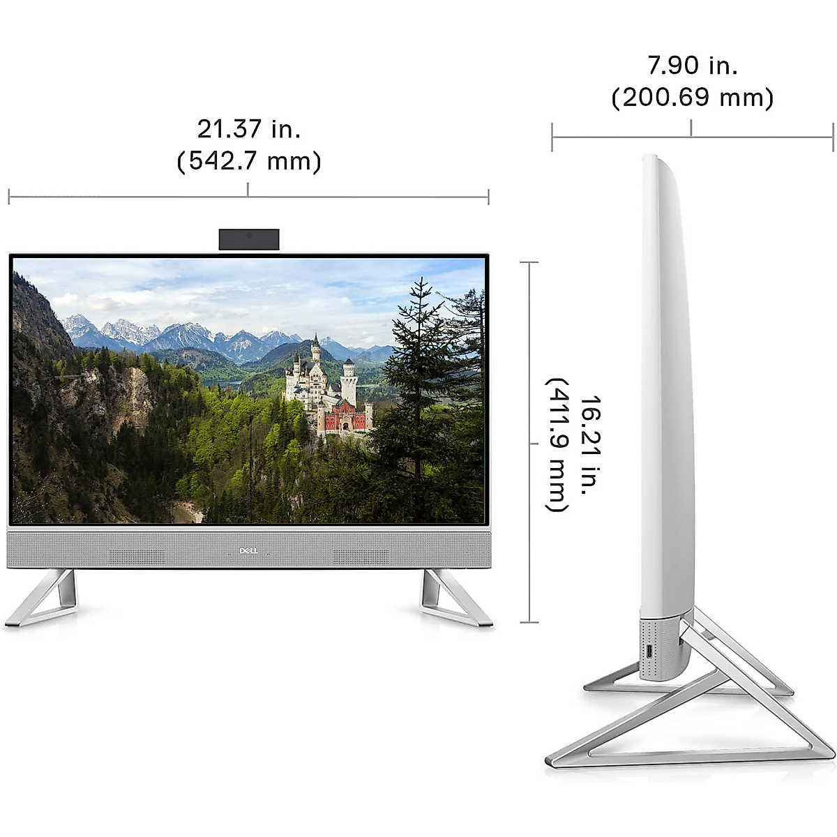 Dell Inspiron 5410 All-in-One Desktop, 23.8'' FHD IPS Touchscreen, 12th Gen Intel Core i5-1235U, 32GB RAM, 2TB SSD, HDMI, RJ-45, 1080p Webcam, Wireless KB&Mouse, Wi-Fi 6, Windows 11 Home White