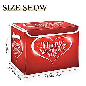 senya Storage Bins with Lids Foldable Storage Baskets Storage Cubes Collapsible Closet Organizer Containers with Cover Happy Valentine's Day for Home Office Organizer Closet, Shelves, Toy, Nursery