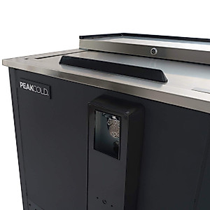 PEAKCOLD Small Deep Well Horizontal Bottle Cooler; Slide Top Bar Refrigerator; 4.5 Case Capacity