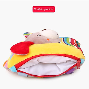 Toddler Early Learning with Buckles,Plush Soft Travel Toy- Toy with Basic Life Skills Children's Plush Travel Activity Game-Children Educational Learning