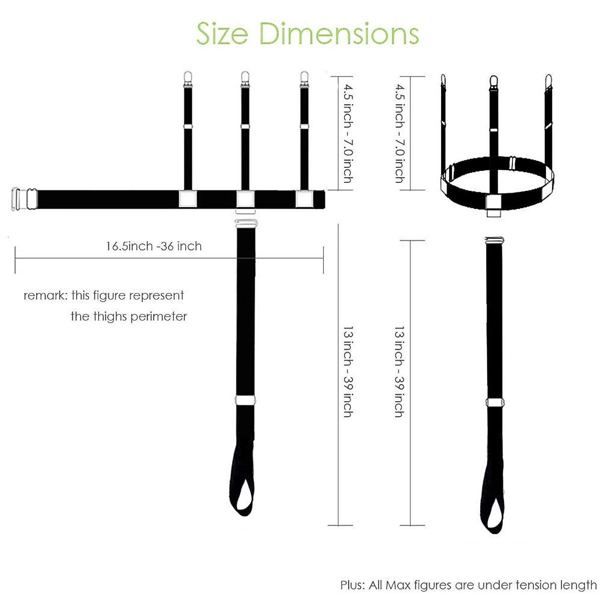 JUMYGEAR Stirrup Shirt Stays for Men or Police or Military, Shirt Suspenders Strap Shirttail Tucked in,2Pack-1 Pair