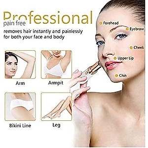 LA Beauty™ Hair Remover for Face, Women Facial Hair Trimmer, Great for Peach Fuzz, Chin, Upper Lip Hair, Ideal Gift for Women, Battery Included with Built-in LED Light (White))