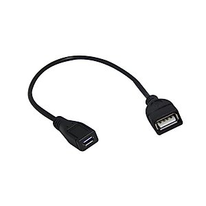 YCS Basics 9 Inch USB 2.0 A Female to Micro B Female Extension Cable