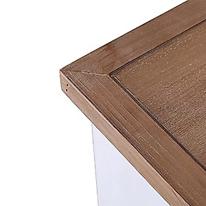 MAISON ARTS White Accent Cabinet with 2 Doors Storage Sideboard Buffet Cabinet for Living Room Kitchen Farmhouse Decorative Distressed Tall Bedroom Cabinet with Hollow Carved Doors