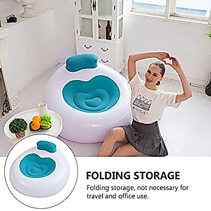 Toyvian Camping Couch Inflatable Couch Air Sofa Foldable Lazy Lounger Portable Blow Up Bean Bag Camping Furniture for Beach Backyard Lakeside Beach Camping Picnics Blue Lazy Sofa