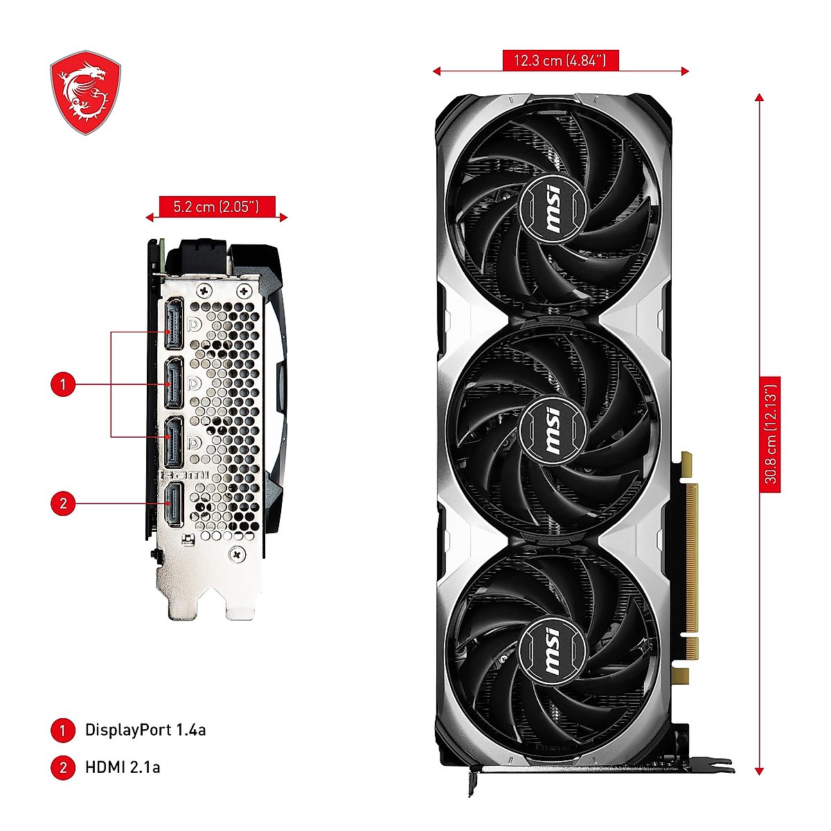 MSI GeForce RTX 4070 Ti Ventus 3X 12G OC Gaming Graphics Card - 12GB GDDR6X, 2655 MHz, PCI Express Gen 4, 192-bit, 3X DP v 1.4a, HDMI 2.1a (Supports 4K & 8K HDR)