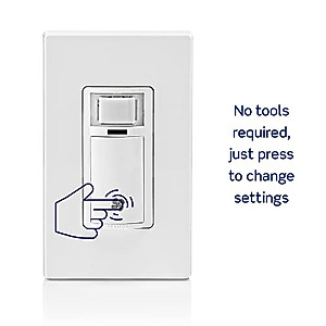 Leviton DHS05-1LW Humidity Sensor Switch for bathroom exhaust fan, automate ventilation, air circulation, moisture control,  ¼ HP, Single Pole, White
