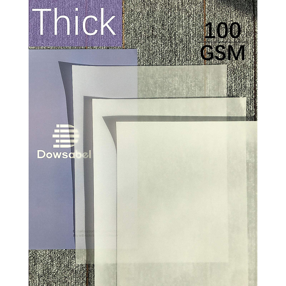 Translucent Vellum Paper, Dowsabel 68LBS 8.5 x 11 inches Printable Vellums for Card Overlays, Invitations Belly Bands, Envelope, Lantern,50 Sheets