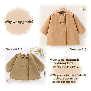 SWNONE Baby Coats Fall Winter Kid Baby Girl Cloak Button Jacket Clothes Baby Outwear Clothes (Khaki Coat, 12-18 m)