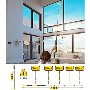 4.5-18FT Telescopic Extension Pole, 24 FT Reach Multi-Purpose Telescoping Pole with Universal Twist-on Metal Tip, Lightweight and Sturdy Extendable Pole for High House Cleaning, Dusting and Painting