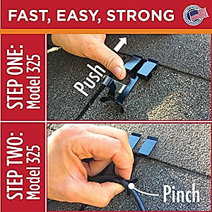 Grip Clip Roof Clips - Clip Hooks for Installing Heat Tape & De-Icing Cable - Prevents Unnecessary Damage to Roofing - Simple Nail-Free Outdoor Cable Clips (.325-25 Pack)