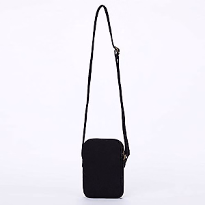 YONBEN Small Crossbody Purse Zipper Cell Phone Bag Mini Shoulder Purse Wallet Smart Phone Wallet with Credit Card Solts (Black, 4.72”(L) 0.78”(W) 6.49”(H))