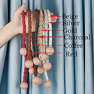 Fenghuangwu 2 Pack Magnetic Curtain Tiebacks for Drapes,Outdoor Elegant Decorative Tie Backs Weave Holdbacks for Blackout Sheer Window Treatment, Upgrade (Silver, Ball)