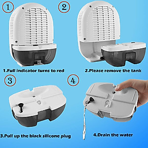 New Electric Quiet Mini Dehumidifier 500ML(16.9 oz) Portable for Home Kitchen Bedroom Bathroom Basement Caravan Closet Office RV Garage with Auto Shut Off(Blue)