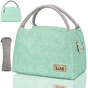 iLOME Insulated cooler lunch bag for lunch, Waterproof Lovely Canvas Lunch Bag, Perfect size lunch bag for lunch box for Men & Women Work Picnic or Travel