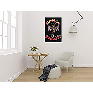 Buyartforless Guns n Roses - Appetite for Destruction 1987 36x24 Music Art Print Poster, Black, Red, Purple, Yellow, White
