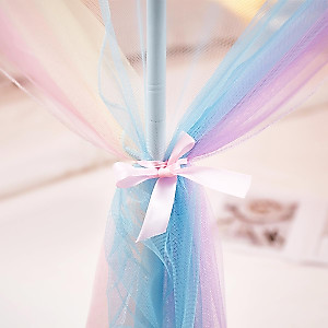 Akiky Girls Bed Canopy Large Playhouse with Pompom Princess Castle Indoor&Outdoor Play Tent for Kids-Not Include Bed Poles(Twin,Pink)