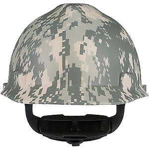 MSA 10103908 Freedom Series V-Gard Cap Style Safety Hard Hat With Fas-Trac III Ratchet Suspension | Polyethylene Shell, Self Adjusting Crown Straps - Standard Size in American Camouflage