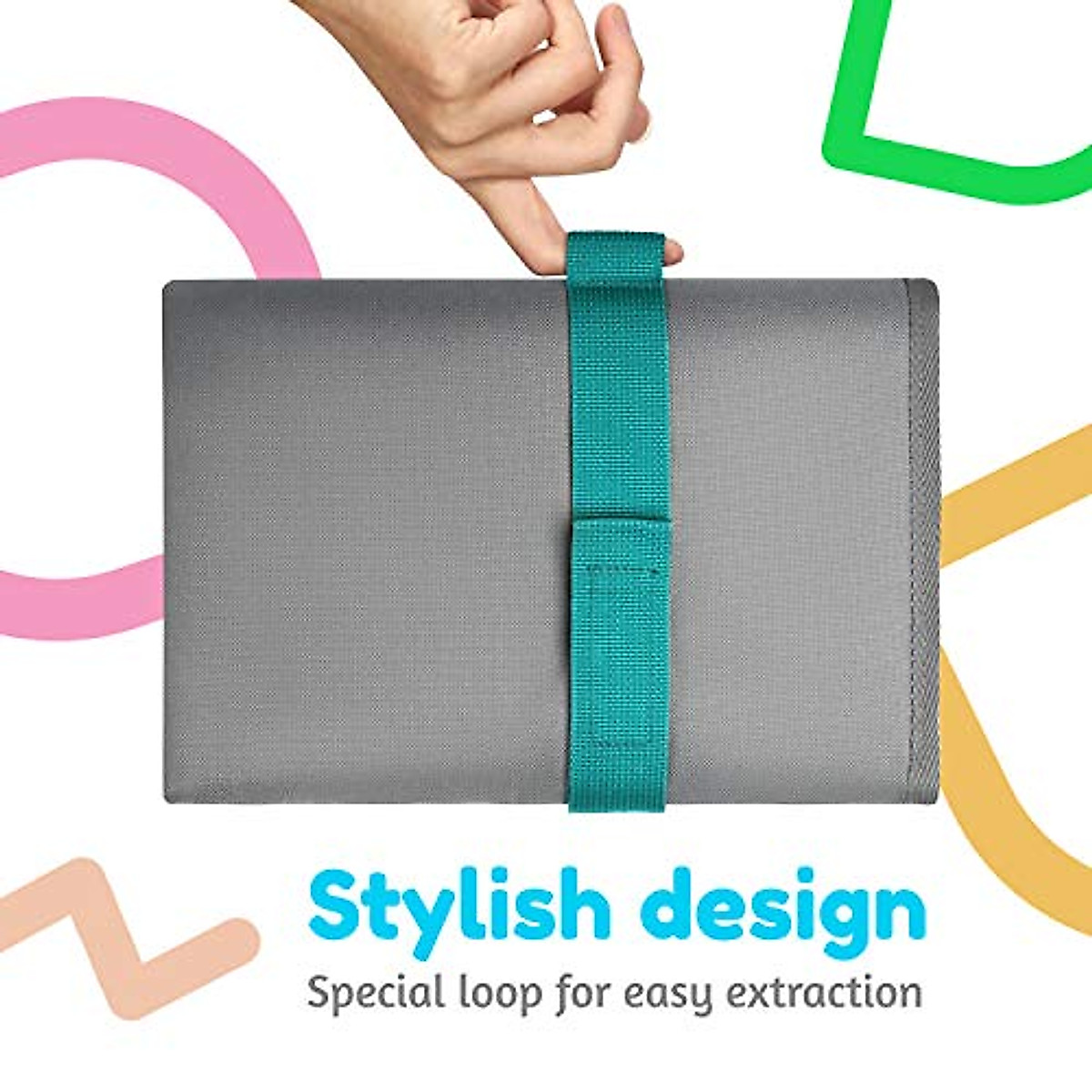 Toolik Baby Diaper Changing Pad, Extra Large (27.5 x 19.7 inch) Waterproof Mat for Stroller Walks or Diaper Bag, Fits Newborn and Toddler for Quick Change on The go (Grey, Solid)