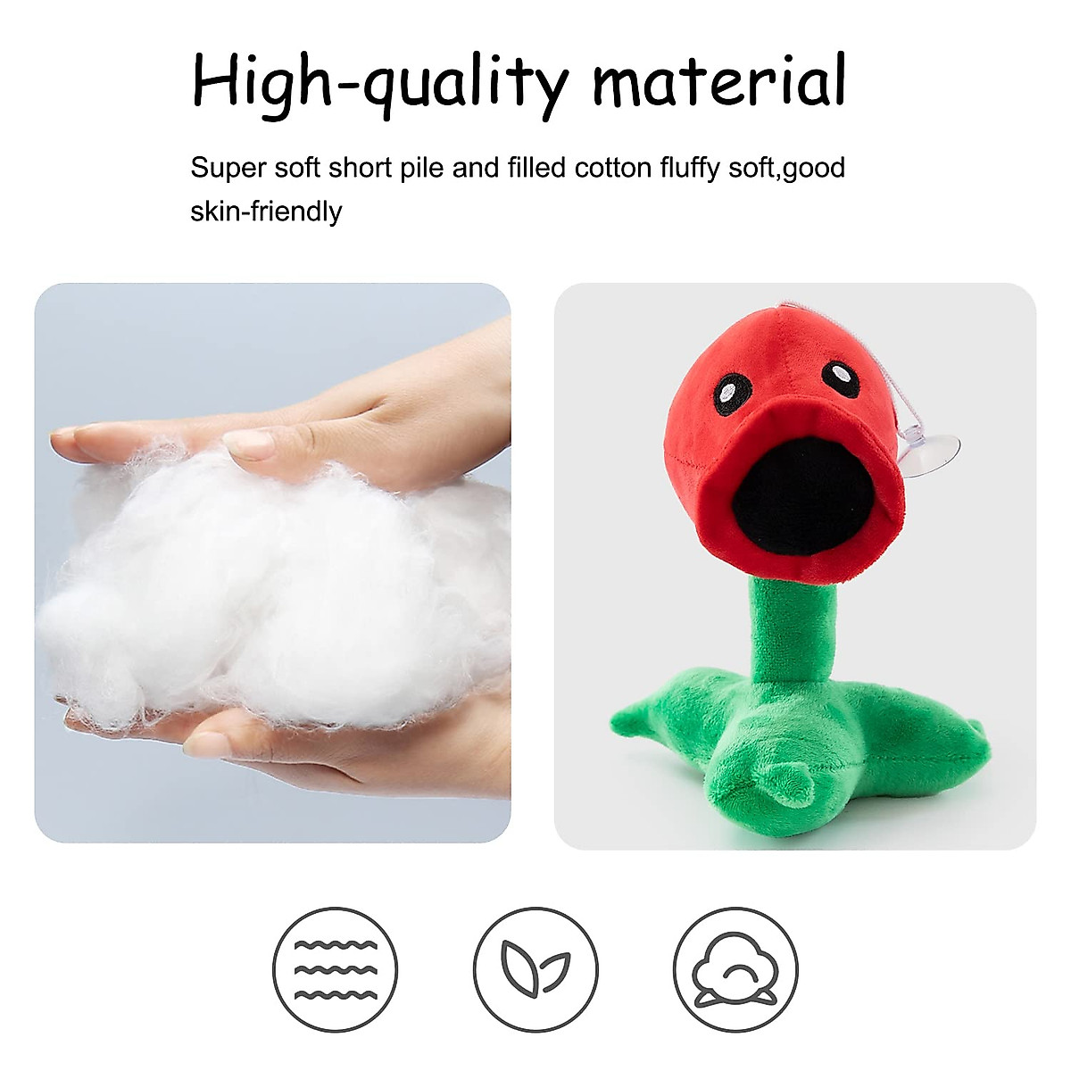 Maikerry Plants and Zombies Plush PVZ Fire Peashooter Plush Stuffed Toys Soft Doll Great Birthday Gifts for Boys and Girls