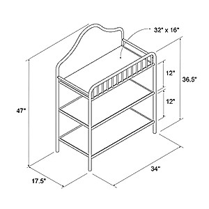 Little Seeds Piper Upholstered Metal Changing Table, Nursery Furniture, Dove Gray