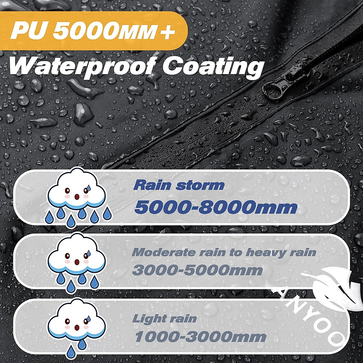 ANYOO Waterproof Rain Poncho Bike Bicycle Rain Capes Lightweight Compact Reusable for Adults