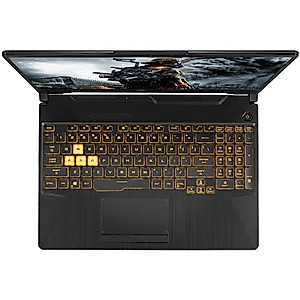 ASUS TUF A15 Gaming Laptop, 15.6" FHD 144Hz Screen, AMD Ryzen 9 5900HX, GeForce RTX 3060, 64GB RAM, 2TB SSD + 2TB SSD, Webcam, RGB Backlit Keyboard, HDMI, RJ-45, Type-C, Wi-Fi 6, Windows 11 Home