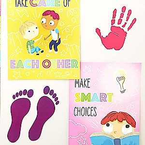 Kids Footprint Decal Stickers for Classroom Decor (32 Pairs)