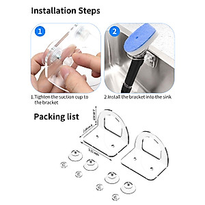 2 Pack Dish Brush Holder, Kitchen Clear Acrylic Sink Caddy Organizer, Vertical Scrub Brush Holder - Secure Suction Seals to Kitchen Sink(Clear)