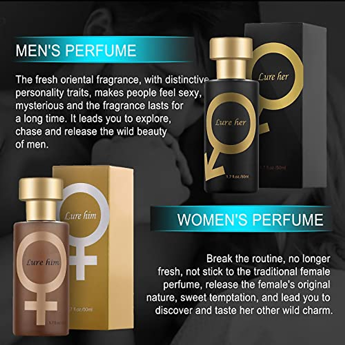 Outfmvch Long Lasting Fragrance Sweet Cologne Perfume, Natural Faint Scent Release Romantic Pheromones, Lure Perfume Body Mist for Neck Wrists Love Perfume For Men Women