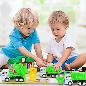 Libima 7 Pack Garbage Truck Toy Car Trash Cans Water Tanker Playset Toy Vehicles for Boys Christmas Holiday Birthday Gifts