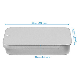 SEHOI 30 Pack Silver Metal Tin Containers, Rectangular Storage Box with Slide Lids, 0.43x2.36x1.34 inches, 0.5 oz Mini Tins for Crafts, Jewelry, Candles Storage Kit