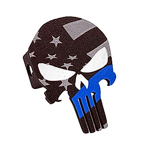 Punisher Blue Line Dark Mode Hitch Cover - Made in USA