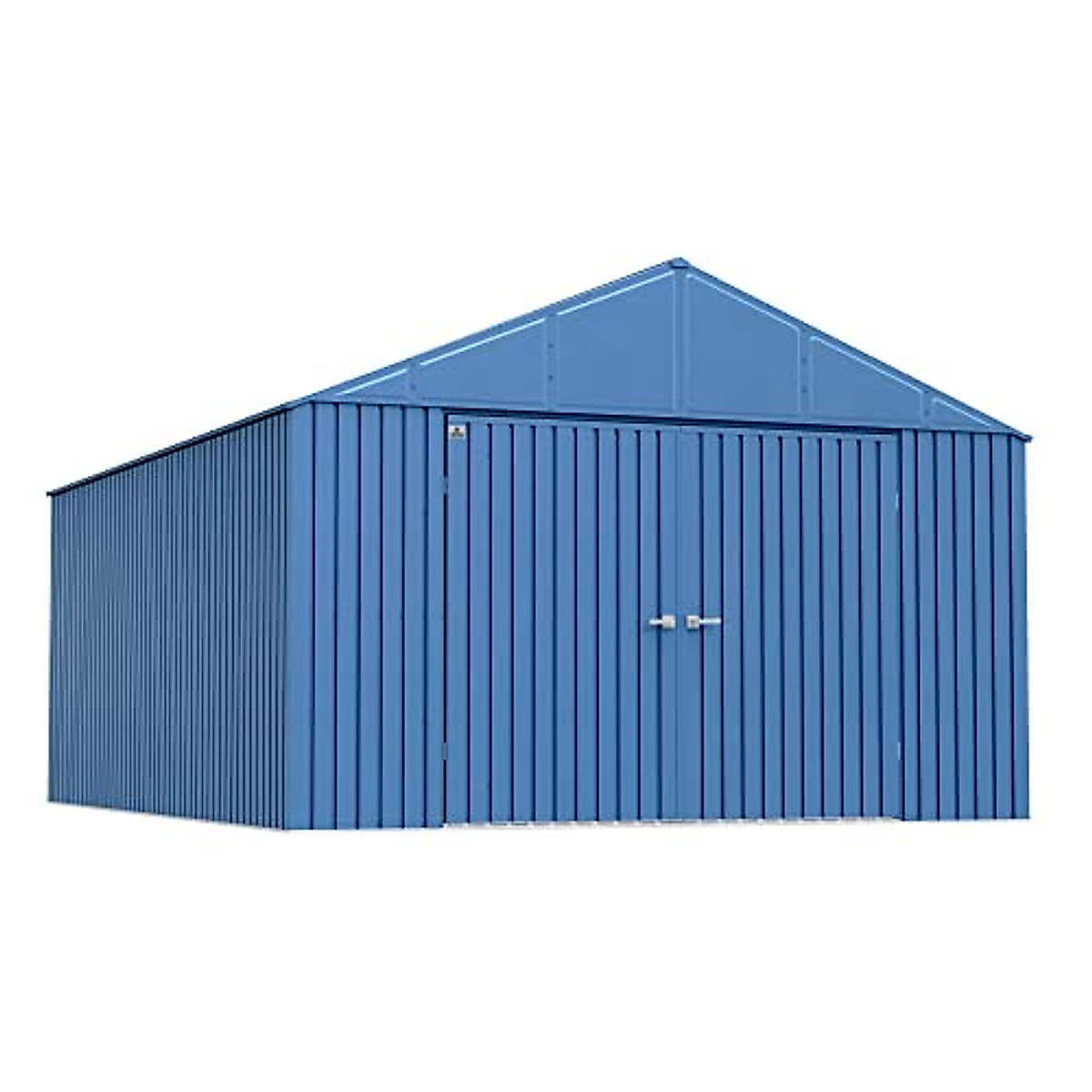 Arrow Shed Elite 12' x 16' Outdoor Lockable Gable Roof Steel Storage Shed Building, Blue Grey