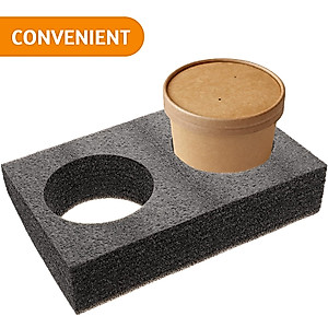 Zerodeko 2pcs Takeaway Cup Holder Packing Bowl Tray Drink Carrier for Bowl Packing Tray Outdoor Couch Bowl Holder Trays Picnic Bowl Drink Cup Epe Pearl Cotton Coffee