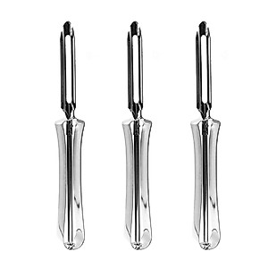 Vegetable Peeler, Stainless Steel Rotary Peeler for Potatoes Carrots Apples Pears (Set of 3) By Lechay