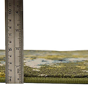 Unique Loom Jardin Collection Colorful, Vibrant, Abstract, Modern Area Rug, 5 x 8 ft, Green/Olive