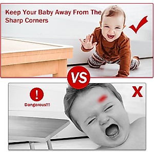 Corner Guards Furniture Edge Protectors 19.7ft(6m) Transparent Soft Silicone Bumper Strip Clear Edge Corner Cushion with Double-Sided Tape for Tables,Household