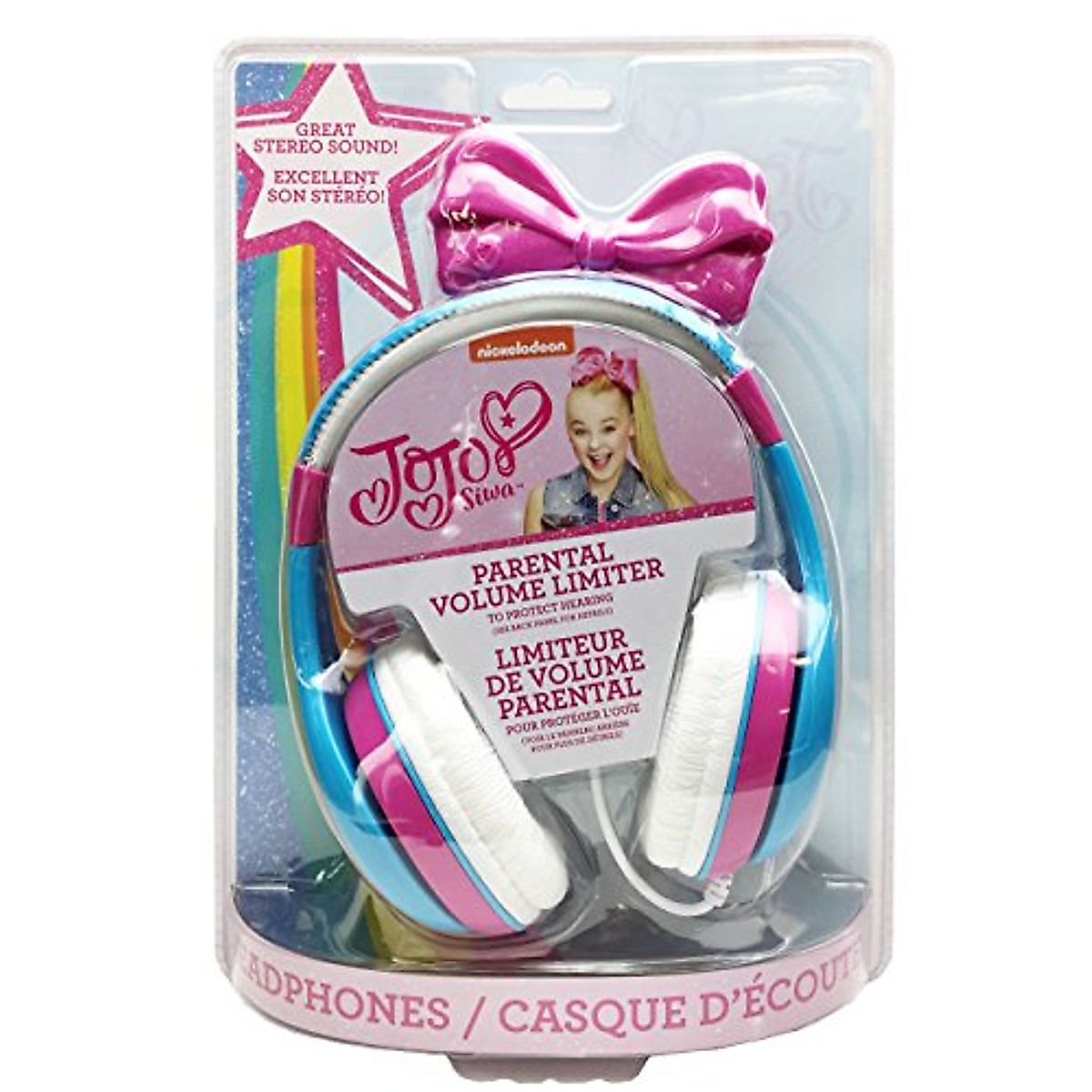 eKids JoJo Siwa Headphones for Kids, Volume Limited Headphones with Parental Controls, Childrens Headphones for School, Home, Travel, Designed for Fans of JoJo Siwa Gifts for Girls