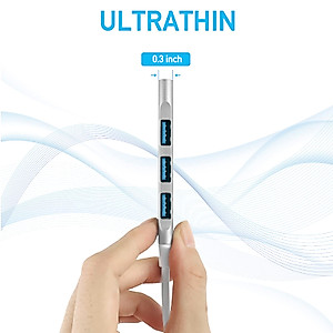 USB C Hub Aluminium Alloy USB C to USB Adapter 4-Port USB Hub Ultra-Slim Data USB Expander Fast Data Transfer USB Splitter for Laptop, Compatible with Windows PC, Mac, Printer, Mobile HDD