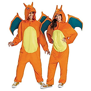 Disguise unisex adult Charizard for Adults, Deluxe Official Pokemon Halloween Sized Costumes, As Shown, Size Extra Large 50-52 US