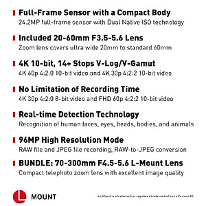 Panasonic LUMIX S5 Full Frame Mirrorless Camera (DC-S5KK) and LUMIX S Series 70-300mm Lens (S-R70300)
